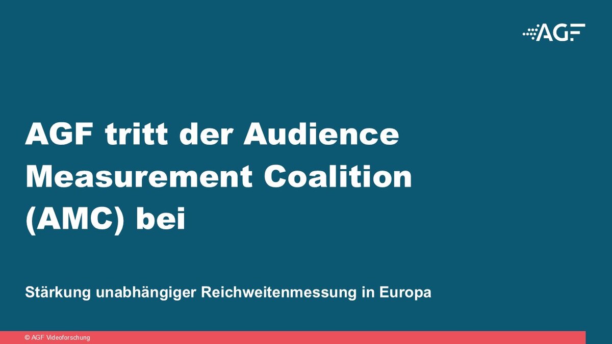 AGF tritt der Audience Measurement Coalition (AMC) bei: AGF